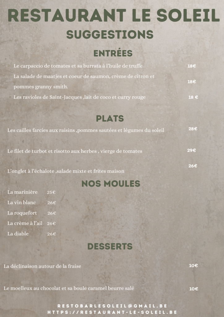 Restaurant Le Soleil - Restaurant / Bar - Walhain
